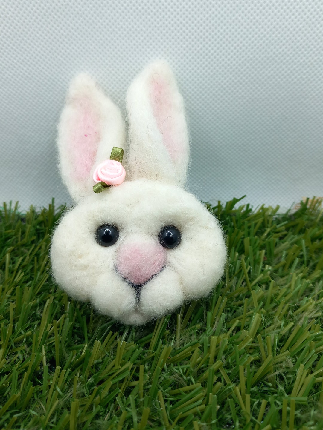 Needle Felted Bunny Brooch White Cute Rabbit Pin Accessory - Etsy