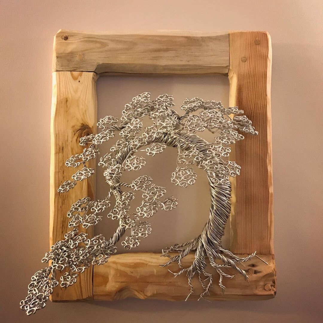 Handcrafted Framed Wire Art Tree. - Etsy