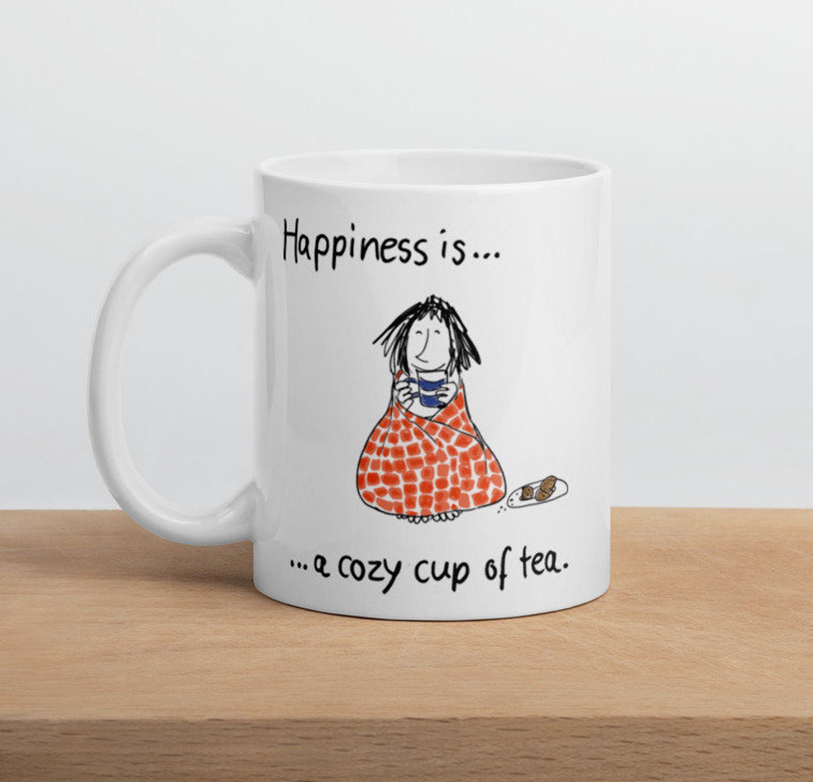 Tea Lover Mug, Tea Cup, Tea Mug, Happiness Is, Cozy Cup of Tea, Funny ...