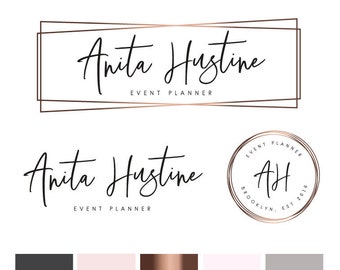 Branding Kit Package Logo Design Watercolor Photography | Etsy