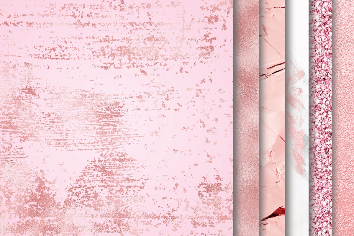 Rose gold Clipart Foil Texture pack Background brush stroke | Etsy