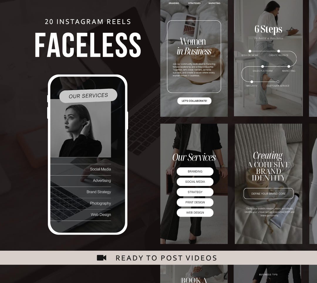 Faceless Reels Instagram Templates | Dark Aesthetic Reels | Social ...