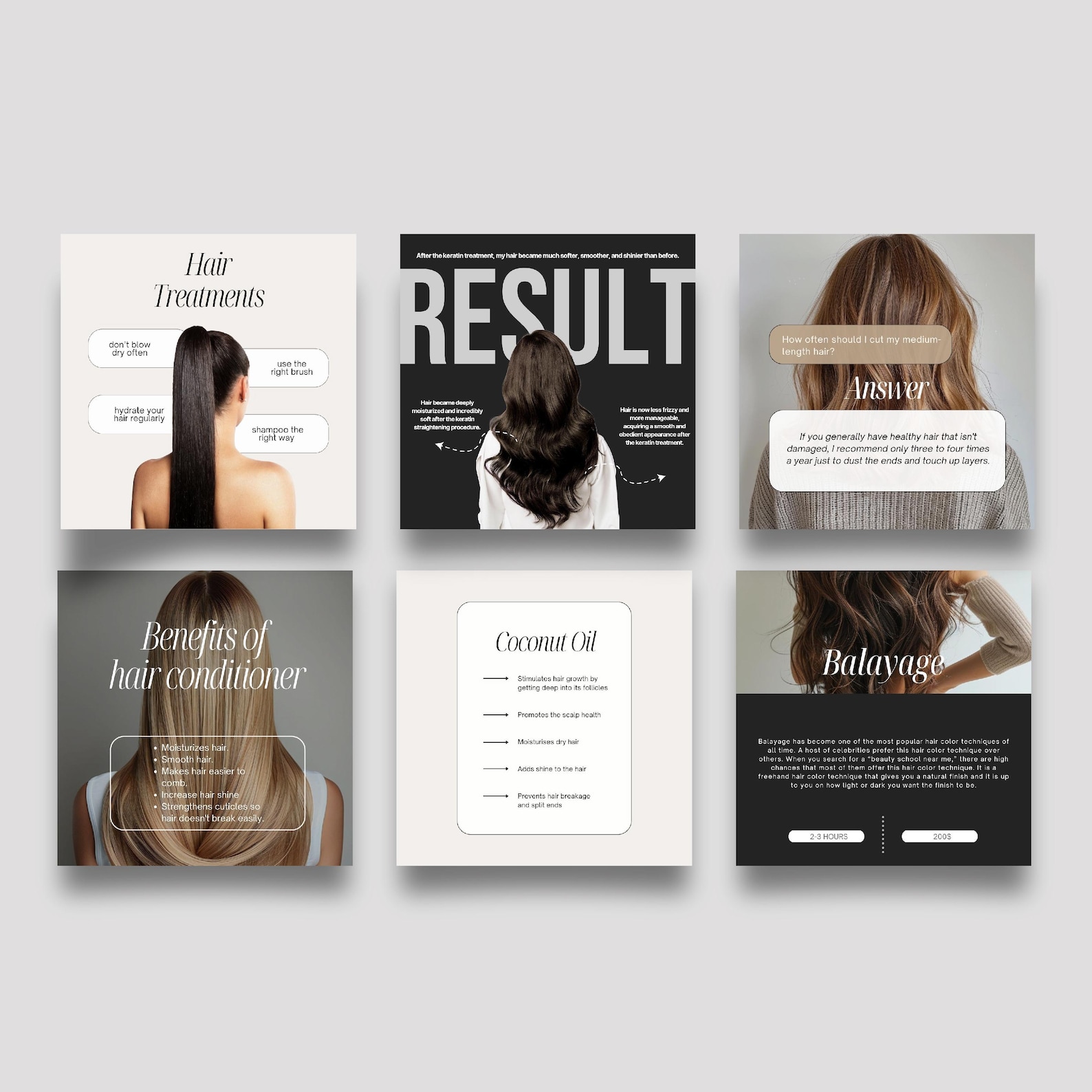 100 Luxury Hair Templates | Hairstylist Hairdresser Posts | Instagram ...