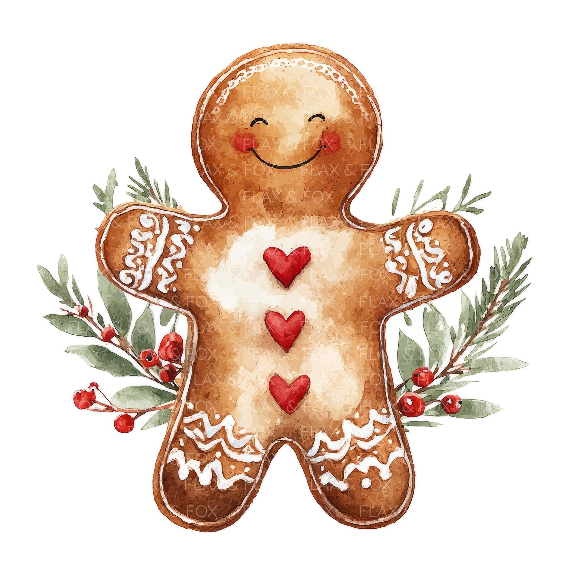 15 Gingerbread Man Clipart L Christmas Cookie L JPG Digital Download L ...
