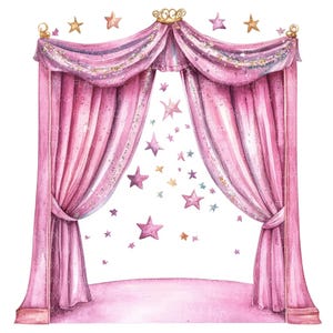 10 Pink Magic Stage Clipart L Princess Stage L JPG Digital Download L ...