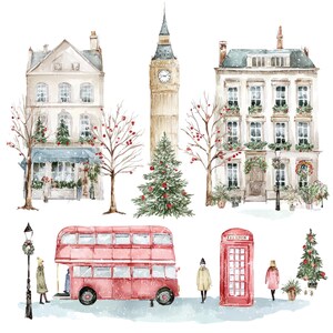 15 Cute London City Clipart L Winter Architecture L JPG Digital ...