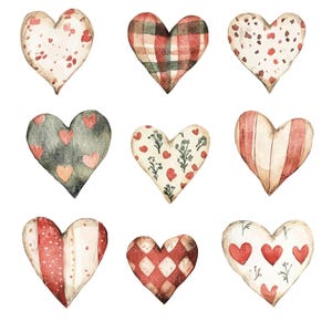 10 Vintage Hearts Clipart L Valentine's Day Card Decor L Love L JPG ...