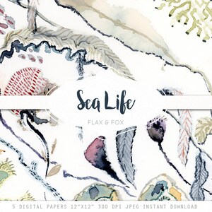 Sea Life Digital Paper Flower Digital Paper, Wedding Floral, Patterns ...