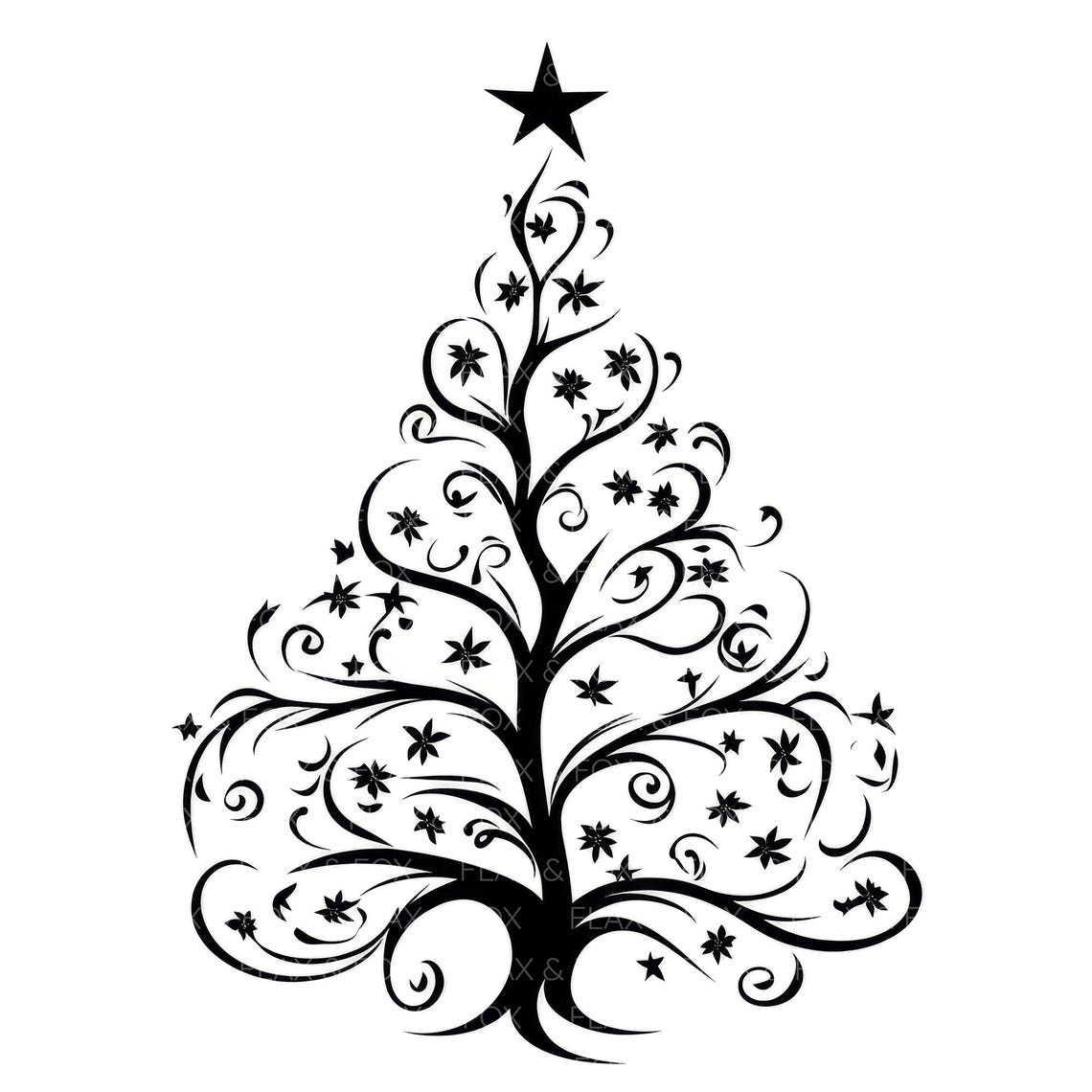 10 Christmas Tree Clipart L Evergreen Xmas Decor L JPG Digital Download ...