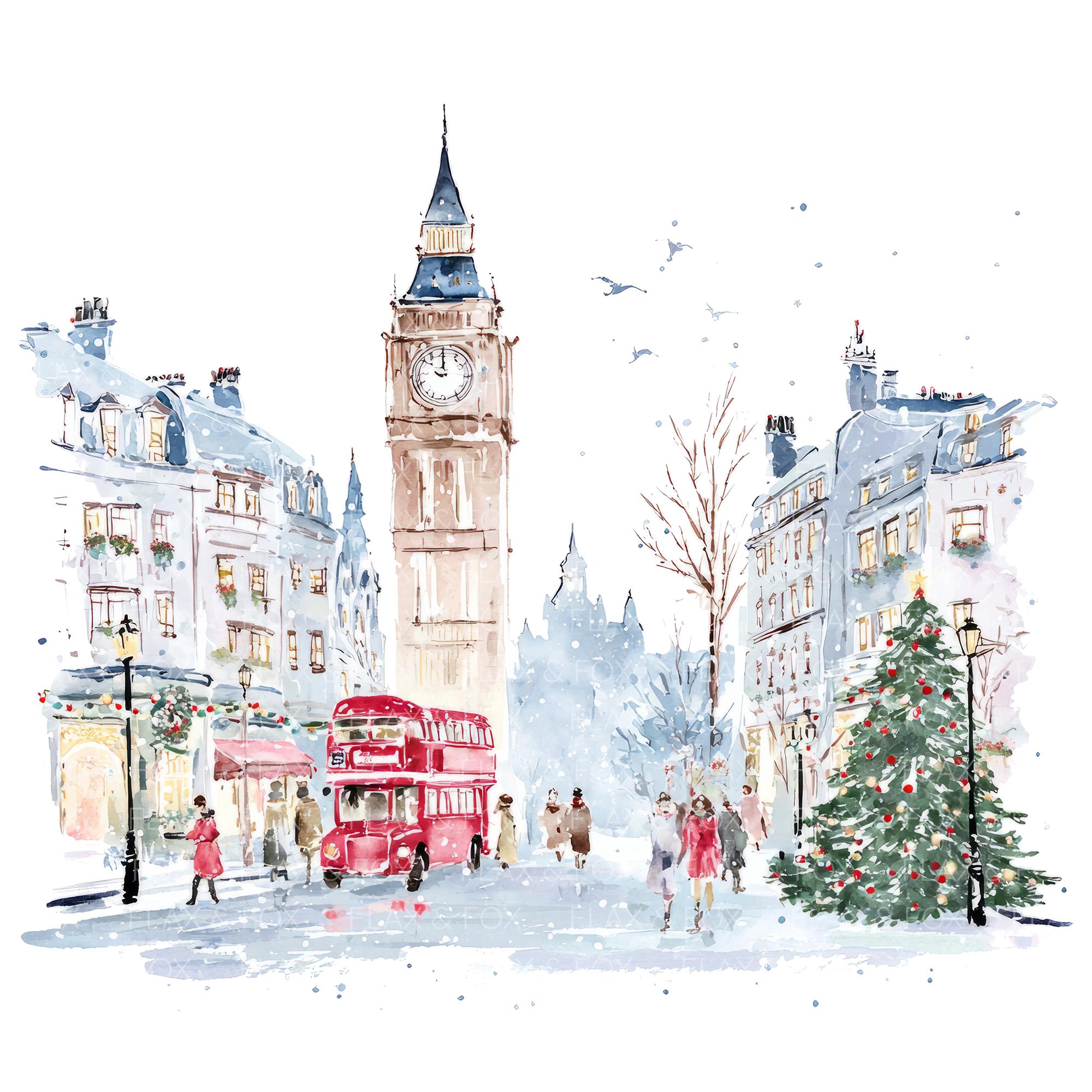 16 Cute London City Clipart L Winter Architecture L JPG Digital ...