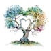 10 Tree of Love Clipart L Magical Tree Heart L JPG Digital Download L ...