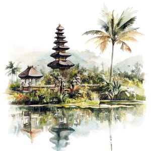 18 Bali Island Clipart L Tropical Travel L JPG Digital Download L ...