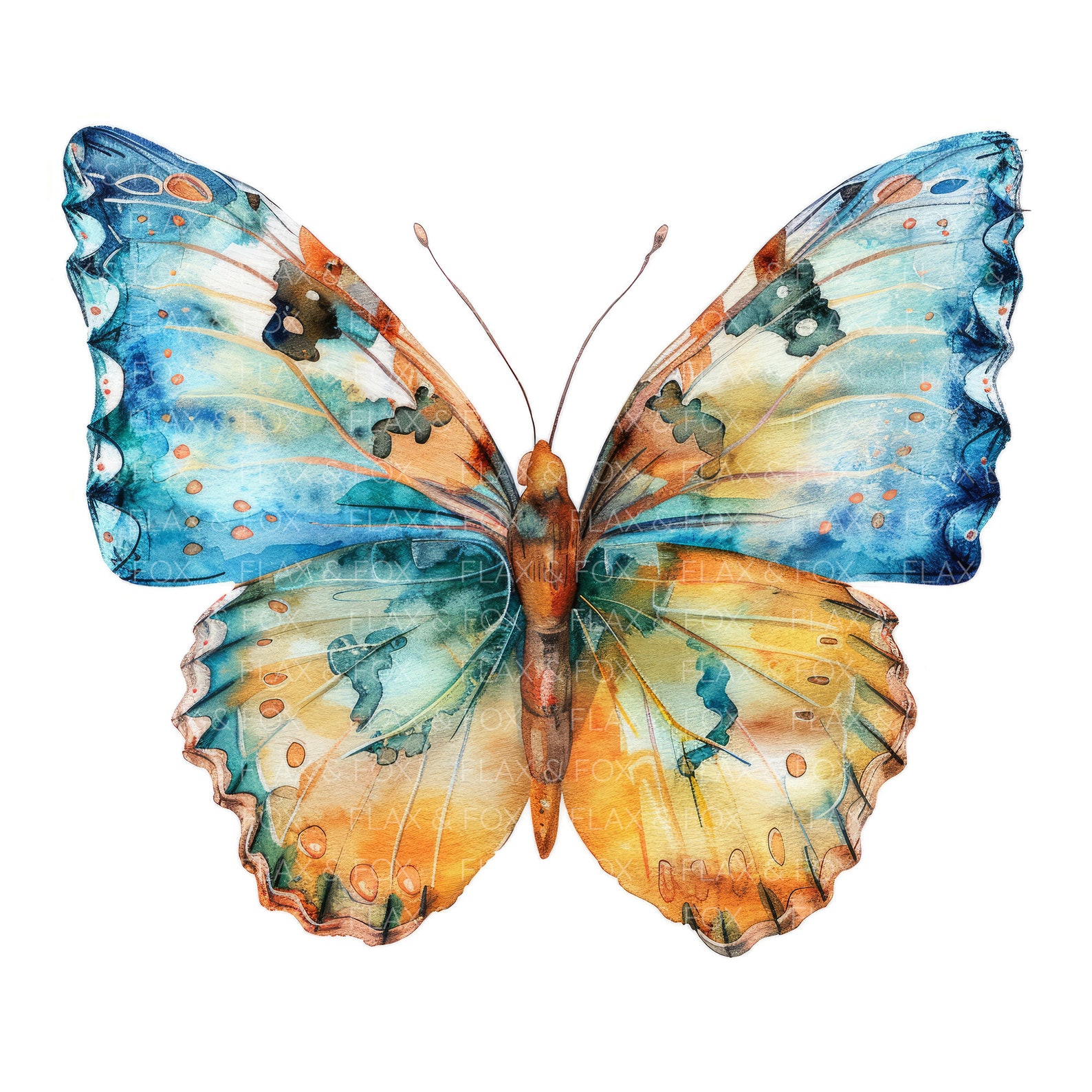 12 Colorful Butterfly Clipart L Boho Butterfly L JPG Digital Download L ...