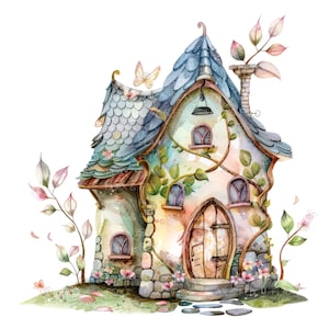 12 Forest Fairy House Clipart L Magical House L JPG Digital Download L ...