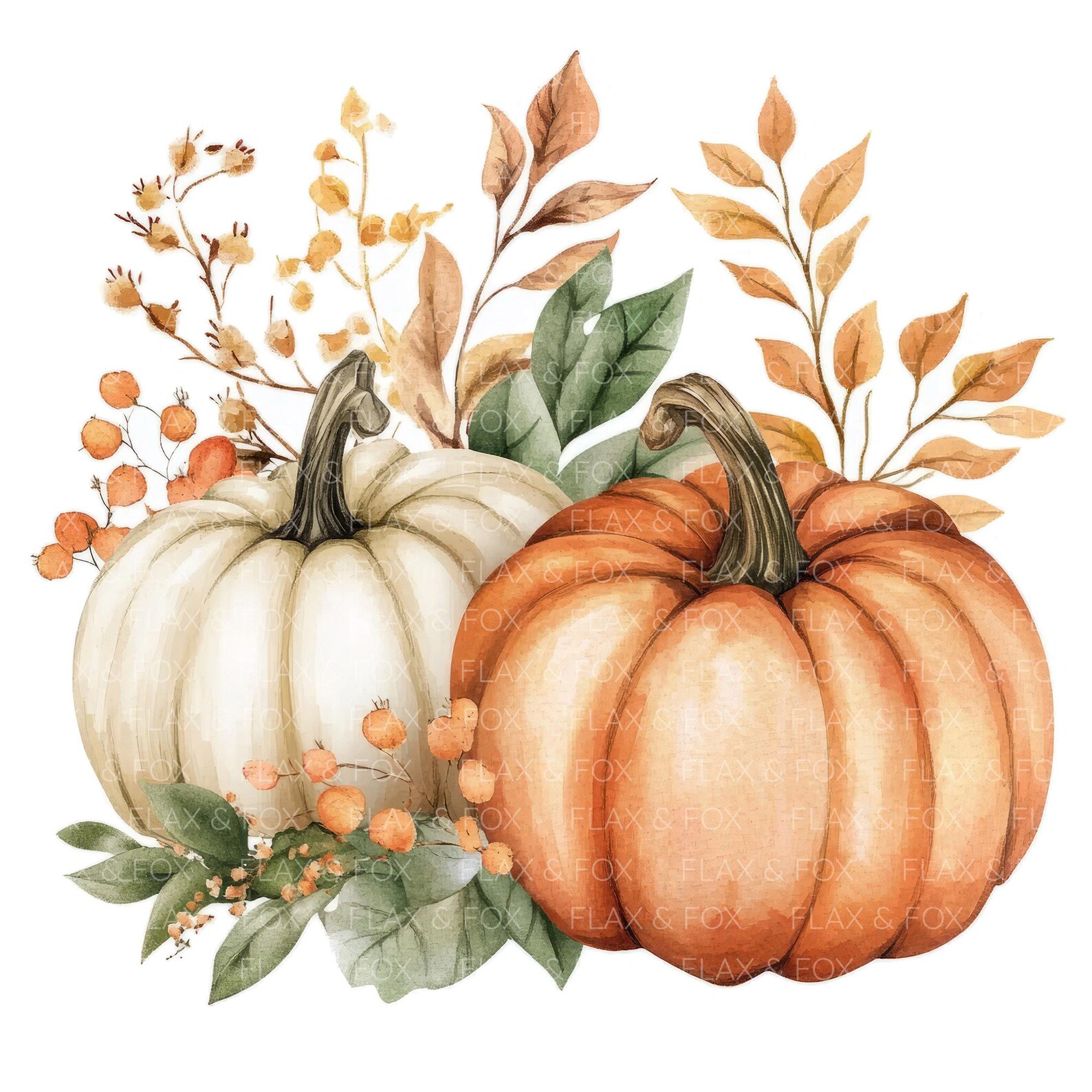 10 Pumpkin Clipart L Autumn Leaves Arrangement Halloween Thanksgiving L ...