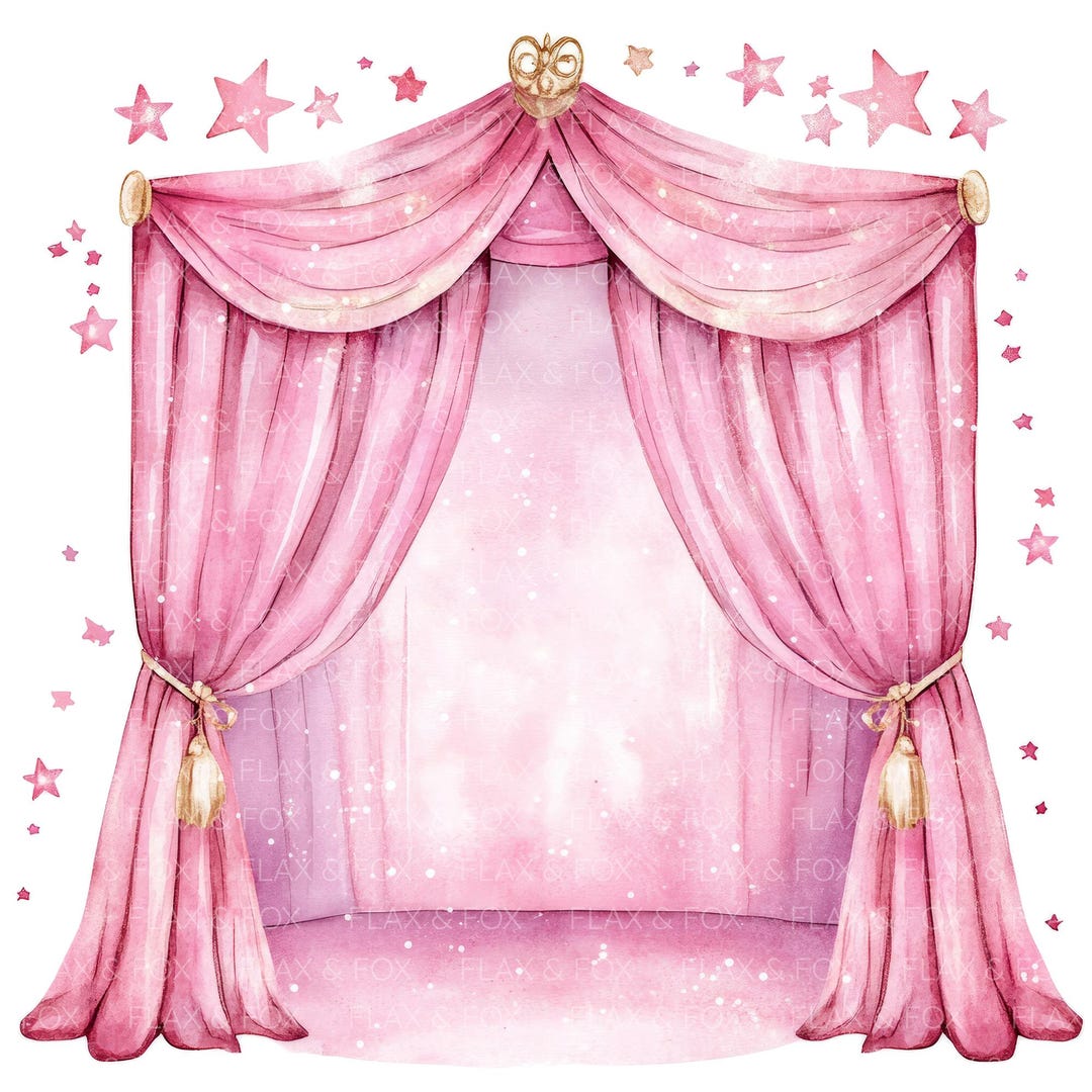 10 Pink Magic Stage Clipart L Princess Stage L JPG Digital Download L ...