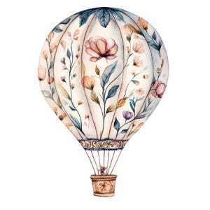 10 Boho Hot Air Balloon Clipart L Bohemian L JPG Digital Download L ...