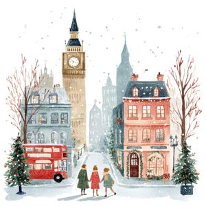 16 Cute London City Clipart L Winter Architecture L JPG Digital ...