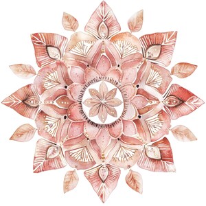 14 Boho Mandala Clipart L Pink Purple Ornament L JPG Digital Download L ...
