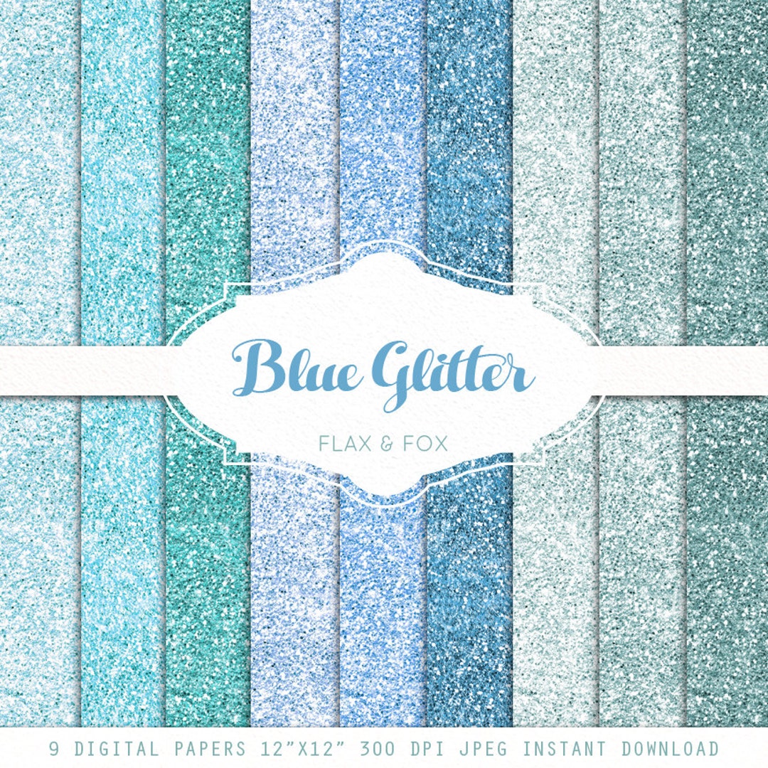 Blue Glitter Digital Paper Flower Digital Paper, Wedding Floral ...
