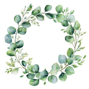 12 Eucalyptus Wreath Clipart L Greenery Leaves Decor L JPG Digital ...