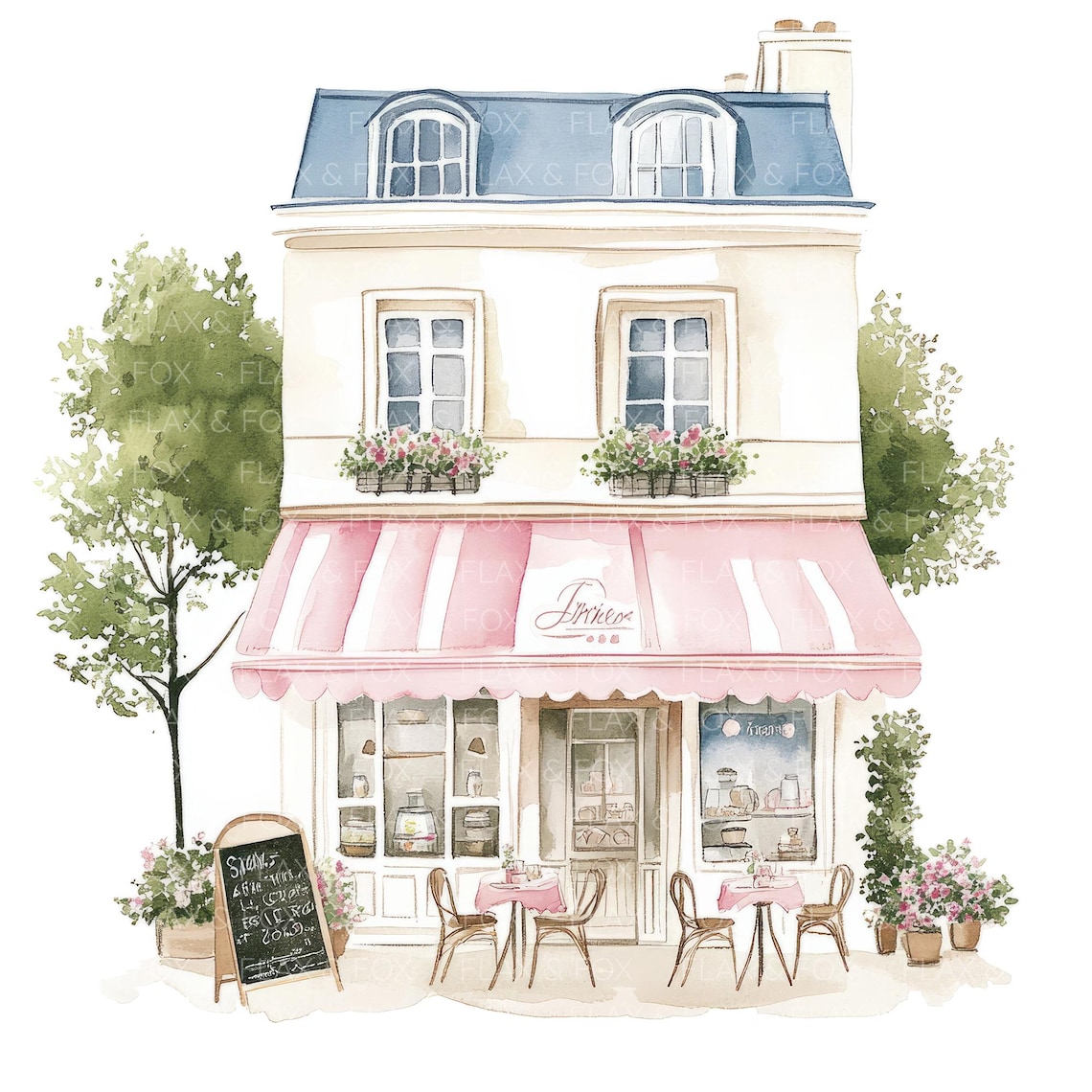 14 Cute Paris Cafe Clipart L France Travel Architecture L JPG Digital ...