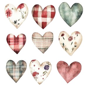 10 Vintage Hearts Clipart L Valentine's Day Card Decor L Love L JPG ...