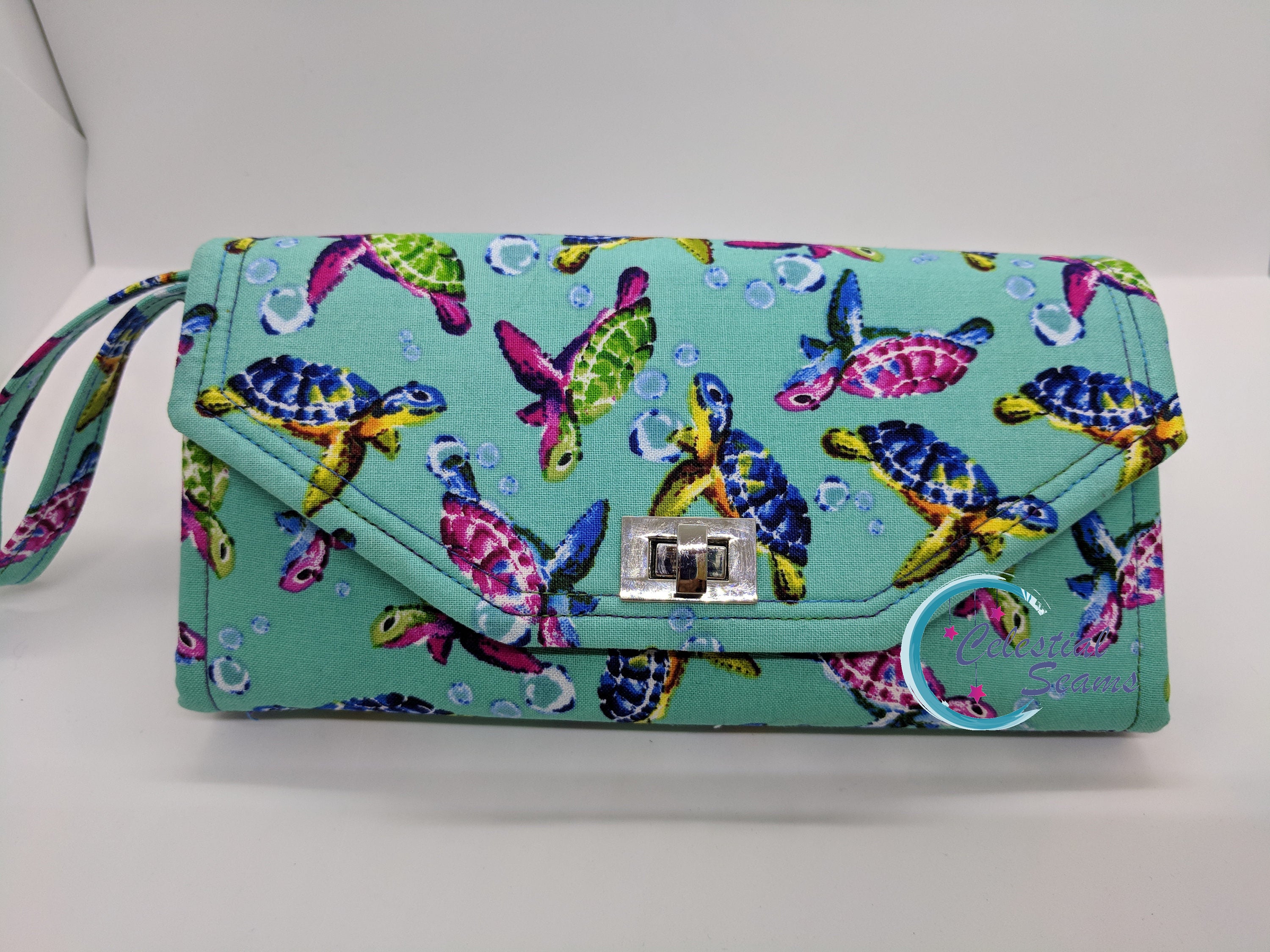 Sea Turtle Made to Order Wallet Cluth wristlet turtle | Etsy