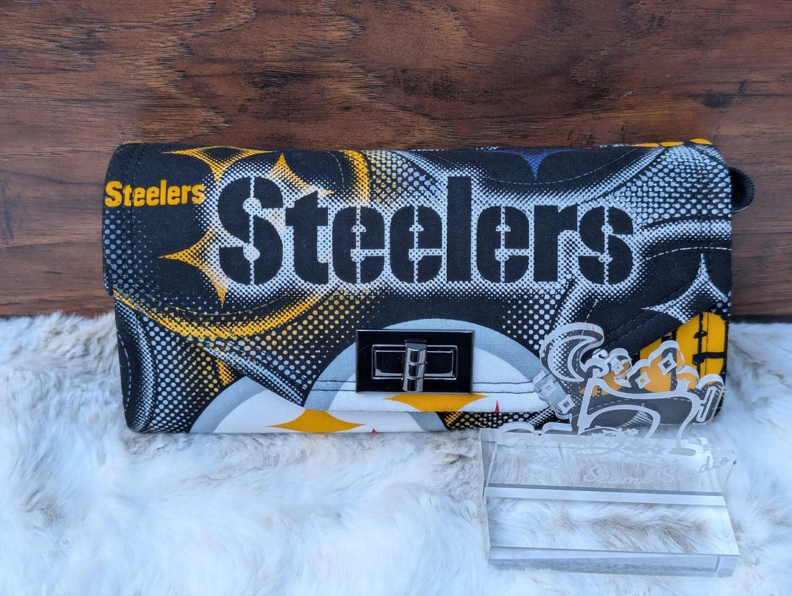 Handmade Pittsburgh Steelers Wristlet Wallet: NFL Football Clutch - Etsy