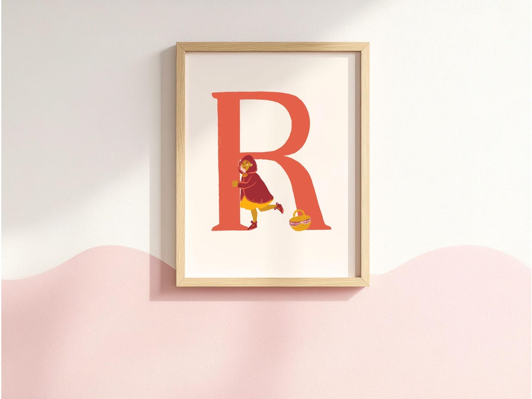 R is for Red Riding Hood | Whimsical Alphabet Digital Art Print - Etsy