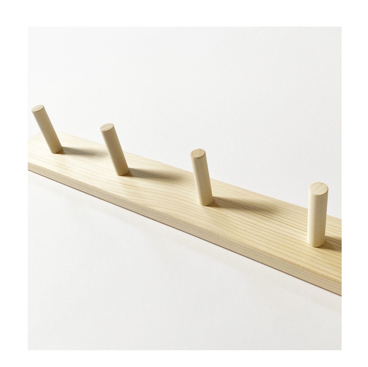 Wooden 4 Pegs Rack Slanted Hooks Wall Coat Rack Wooden - Etsy