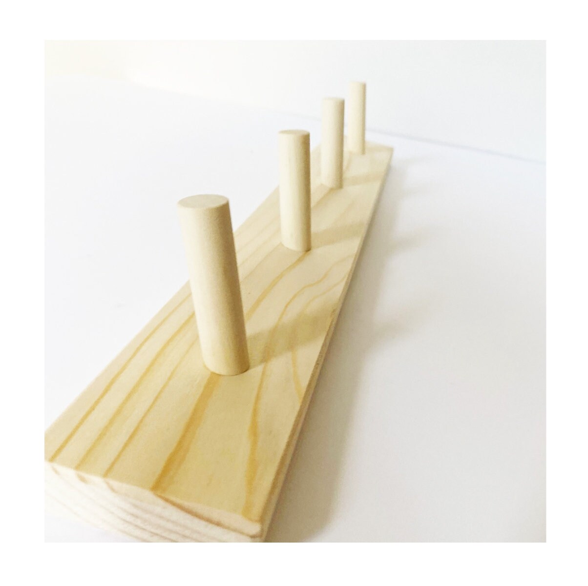 Wooden 4 Pegs Rack Slanted Hooks Wall Coat Rack Wooden - Etsy