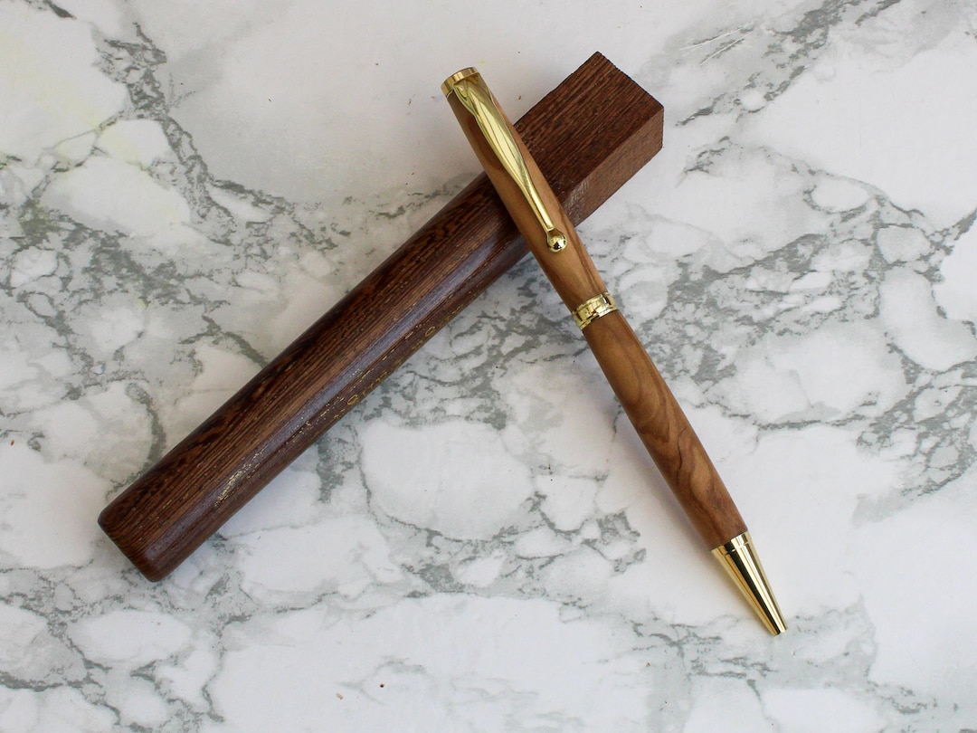 A Twist Action Slimline Ballpoint Pen With a Body Turned From a Piece ...