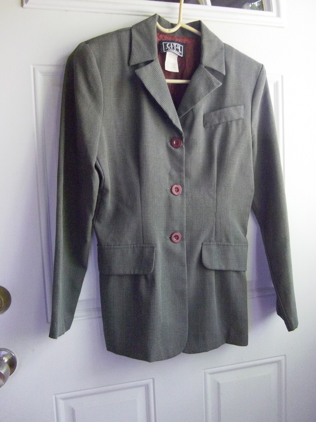 Womens Gray Suit Jacket Sz. 5 City Triangles Vintage - Etsy