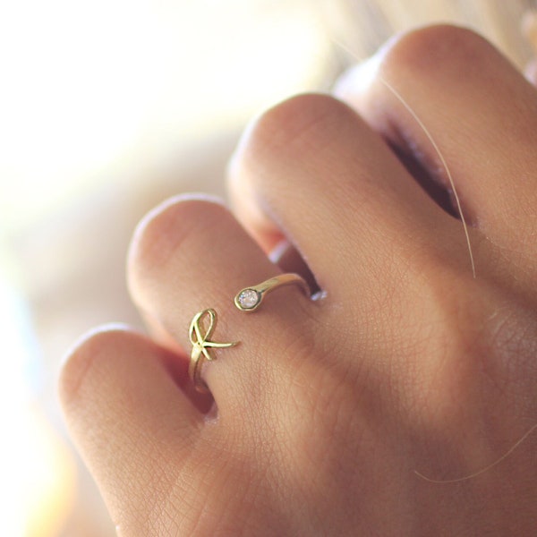 Custom Initial Ring - Etsy