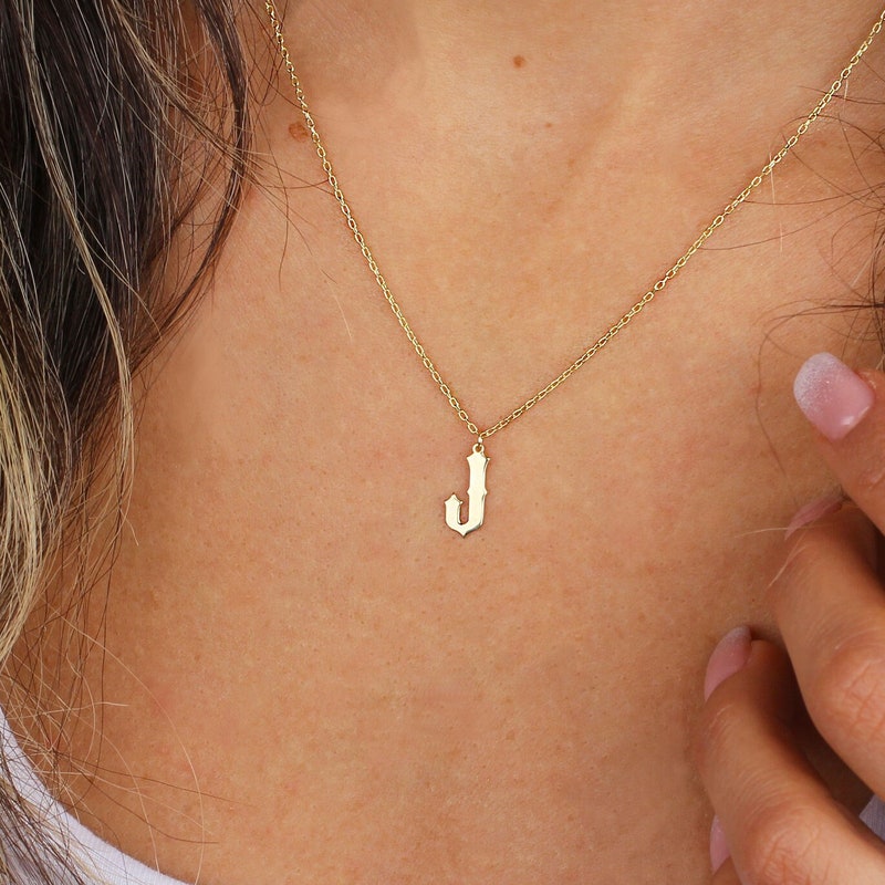 Initial Necklace - Etsy