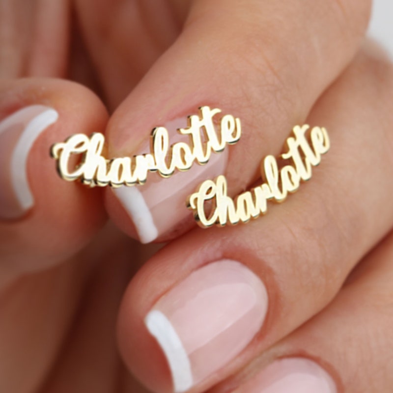 Named Plated Earrings - Etsy UK