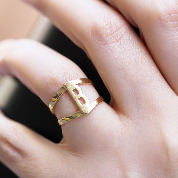 Custom Initial Ring - Etsy