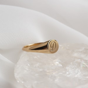Personalized Initial Ring • Gold Custom Ring • Sterling Silver Letter ...