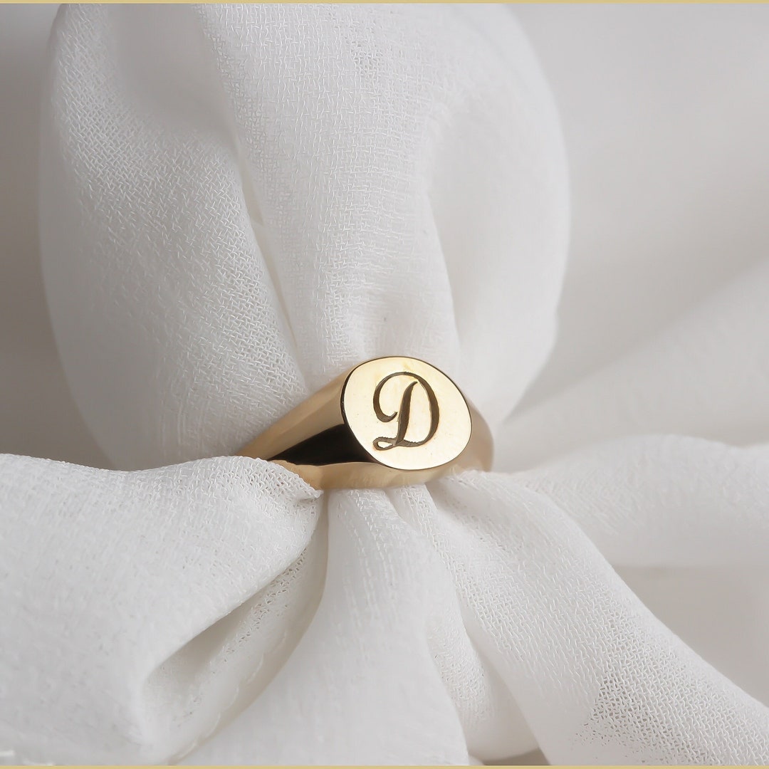 Personalized Initial Ring Gold Custom Ring Sterling Silver - Etsy