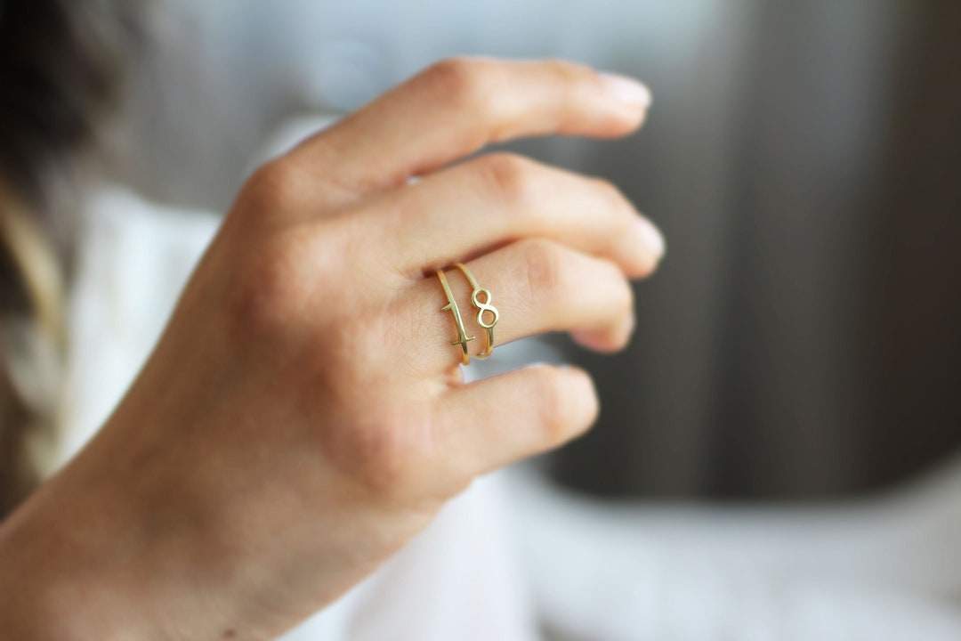 Gold Numeral Ring • Custom Date Ring • Personalized Number Ring ...