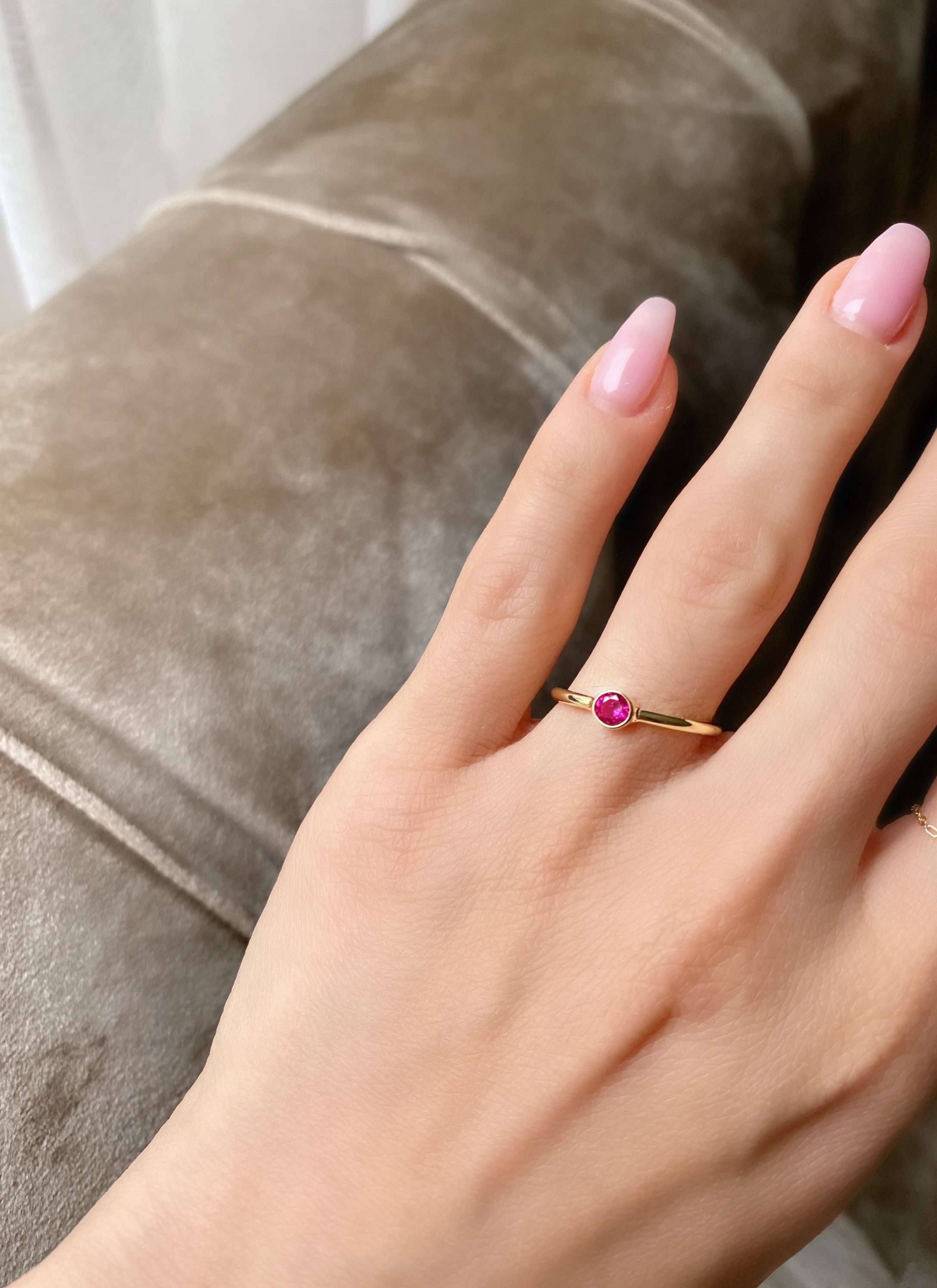 Birthstone Ring Silver Birthstone Ring Birthstone Jewelry - Etsy