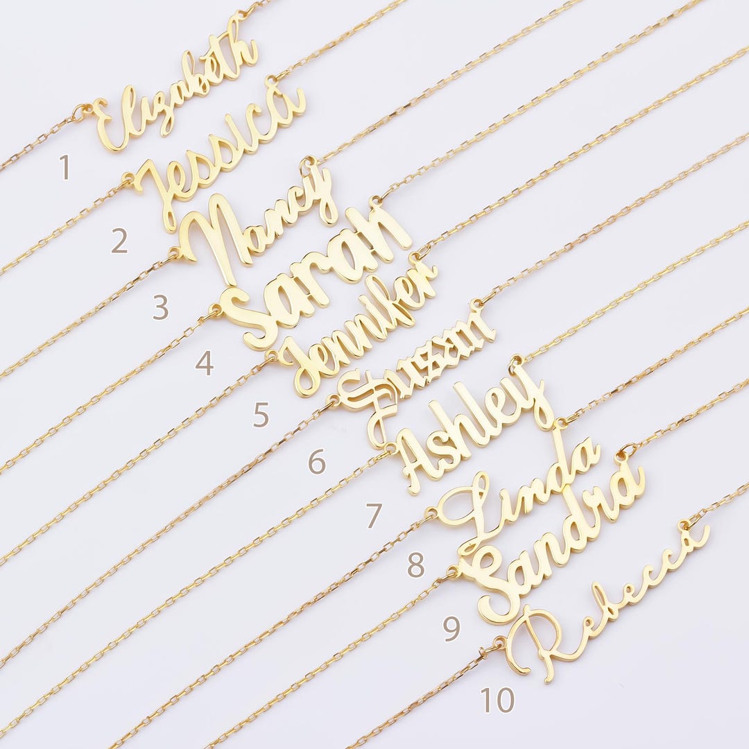 Personalized Name Necklace: Sterling Silver, Gold Nameplate Jewelry - Etsy
