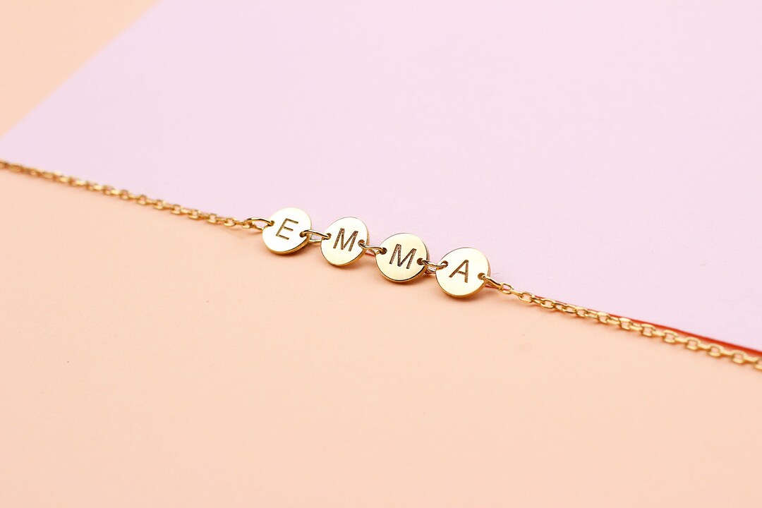 Personalized Initial Bracelet Custom Name Bracelet Silver - Etsy