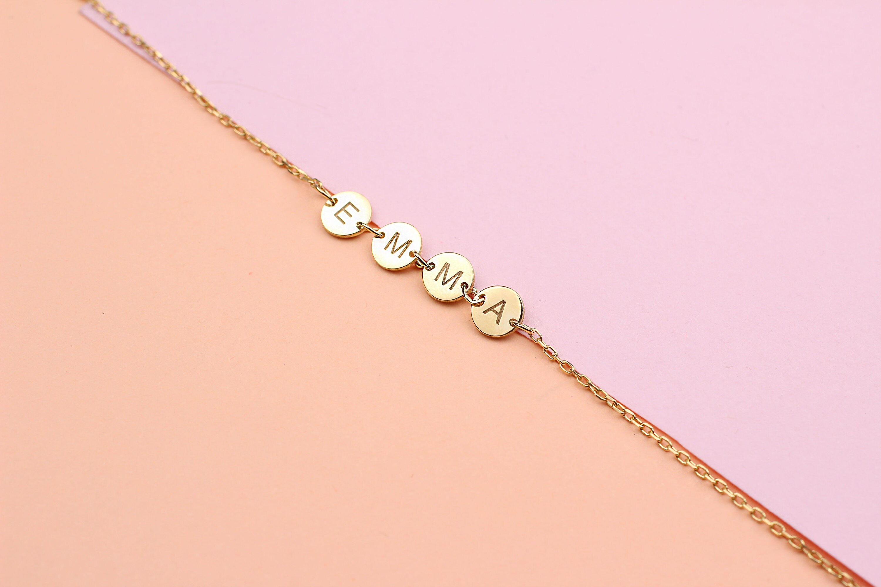 Personalized Initial Bracelet Custom Name Bracelet Silver | Etsy