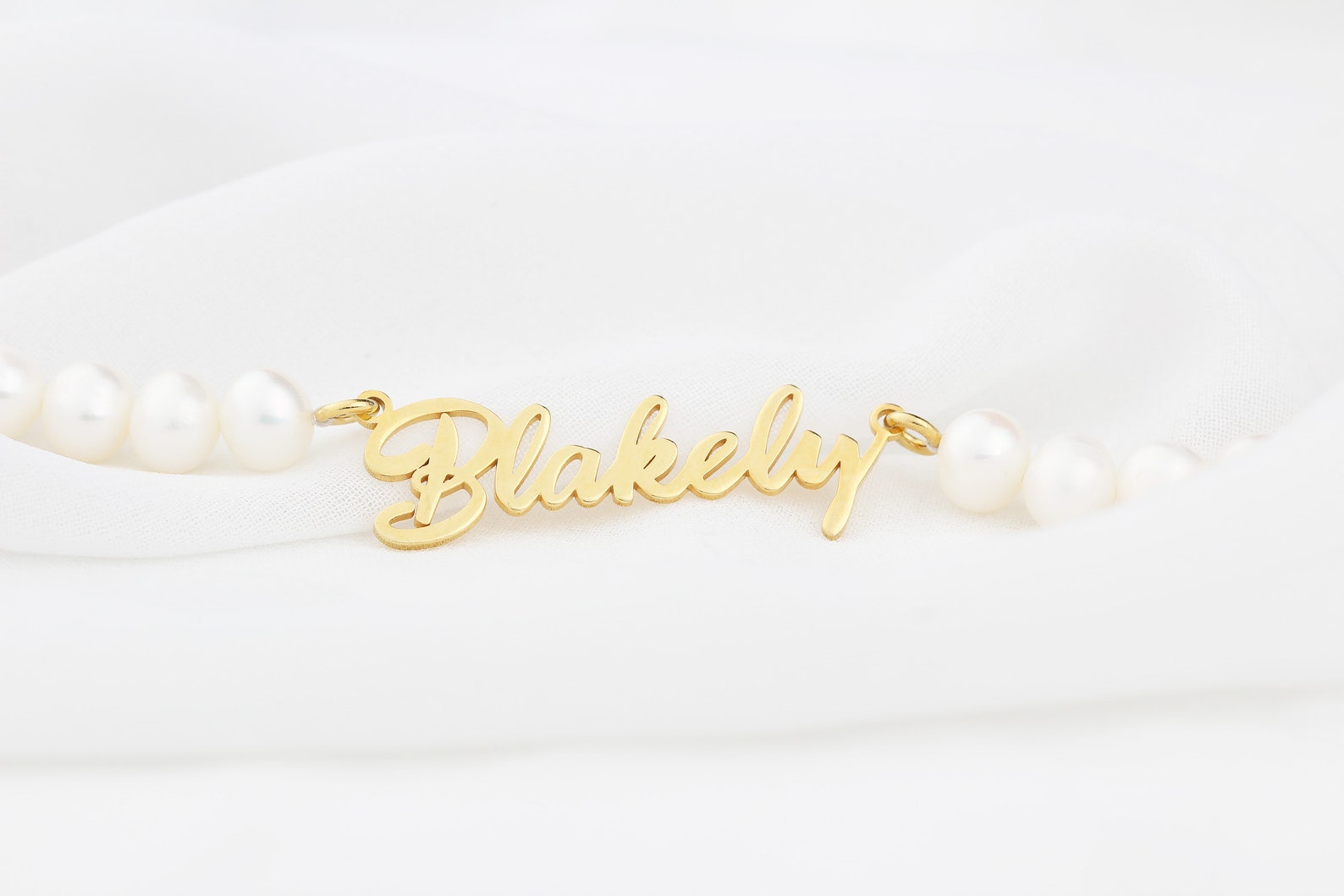 Name Pearl Necklace Silver Name Necklace Custom Name Pearl - Etsy