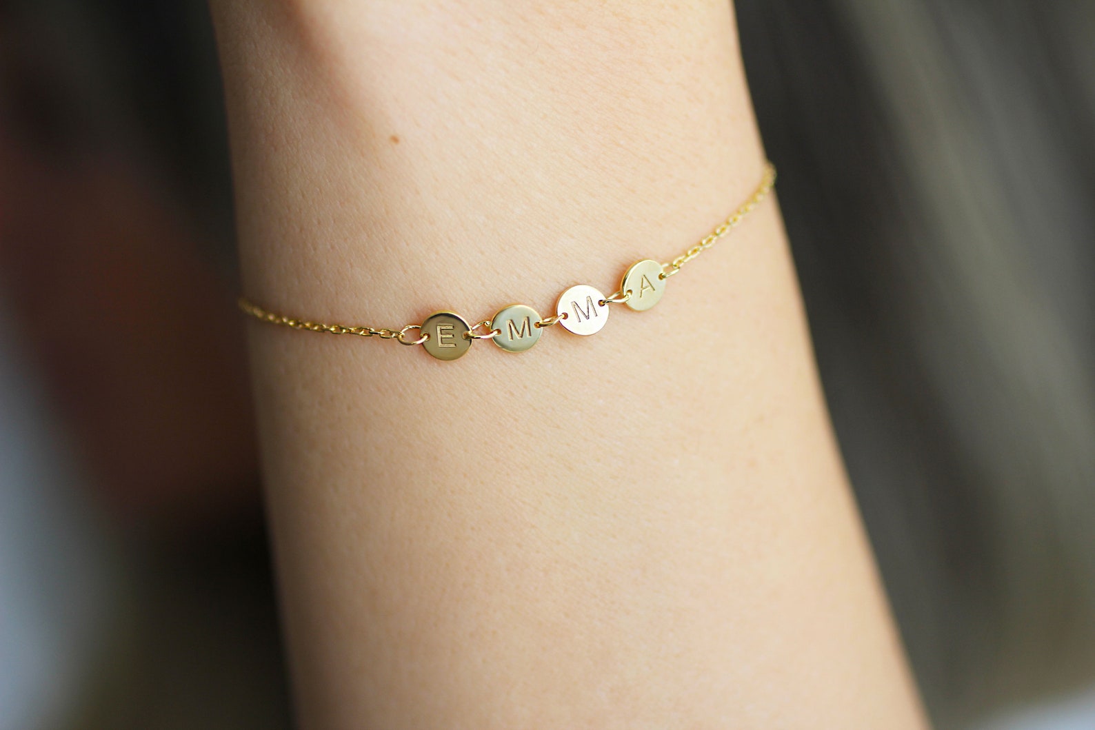 Personalized Initial Bracelet Custom Name Bracelet Silver | Etsy