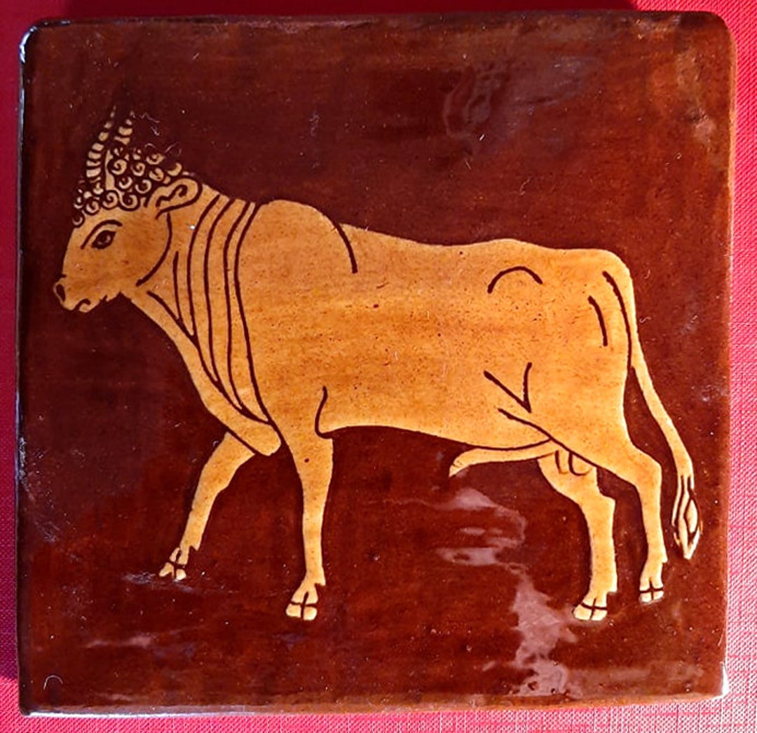 Hand Made Medieval Bull Tile - Taurus, Sign of the Zodiac - Etsy UK