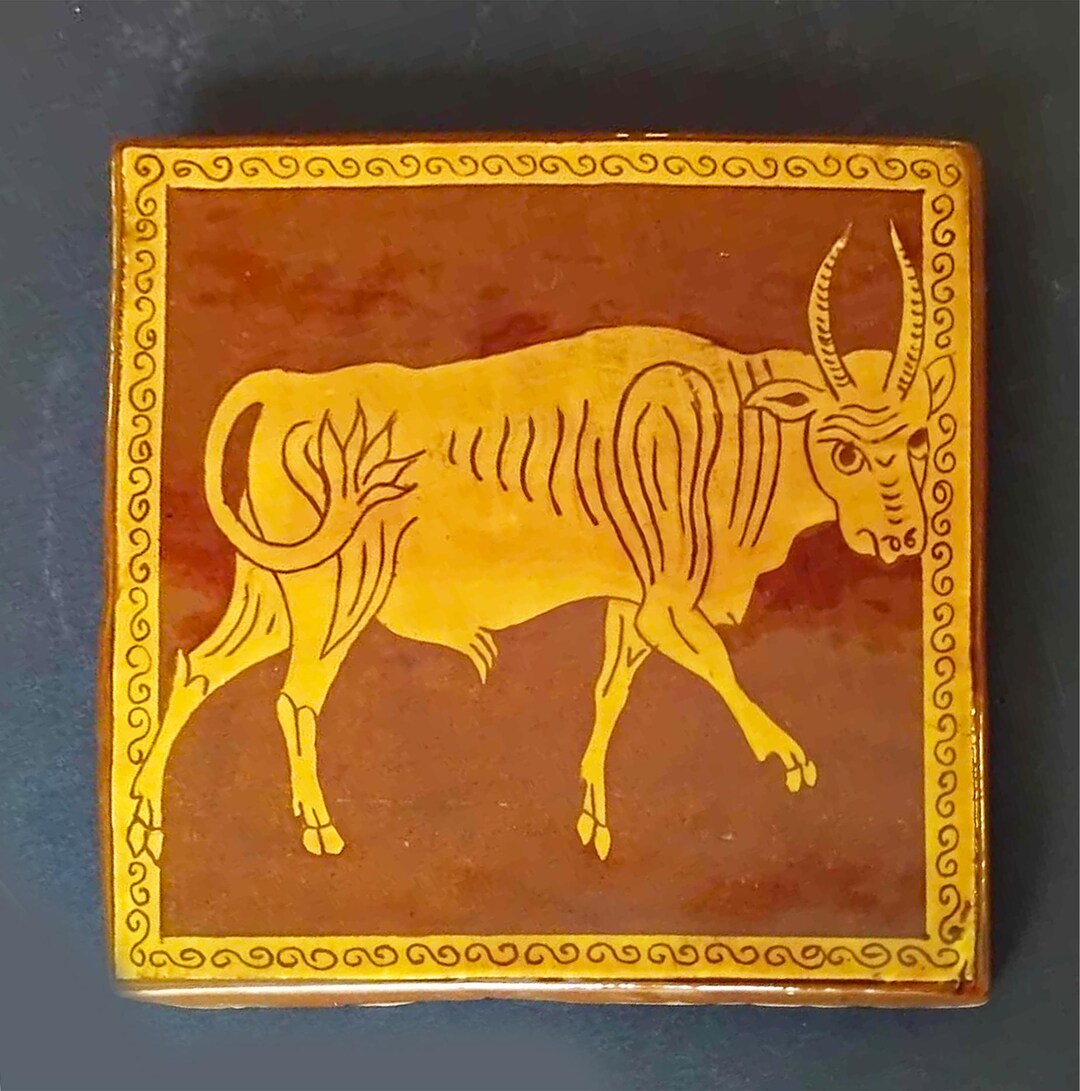 Hand Made Medieval Bull Tile - Taurus, Sign of the Zodiac - Etsy