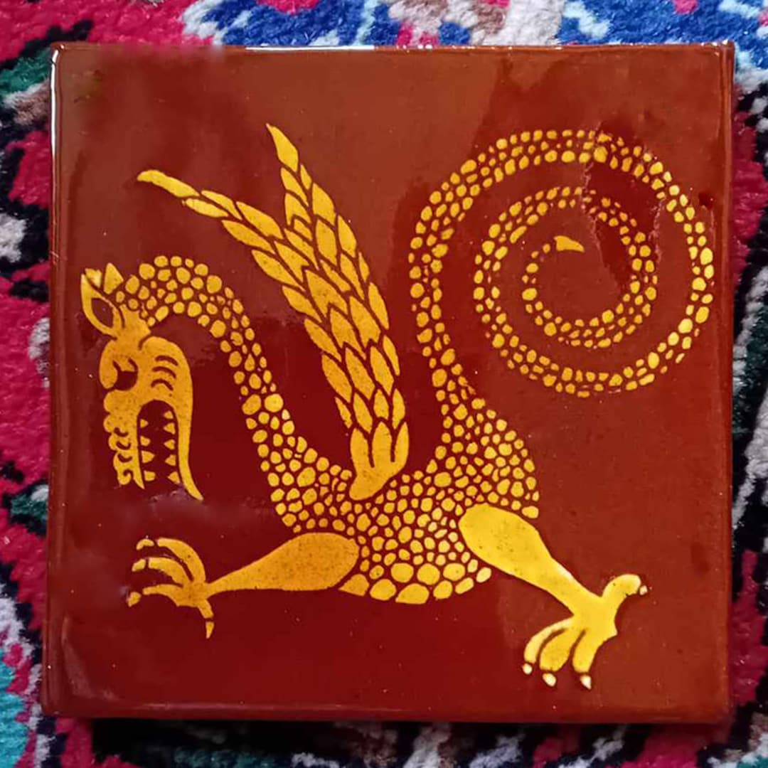 Hand Made Medieval Dragon Tile - Etsy